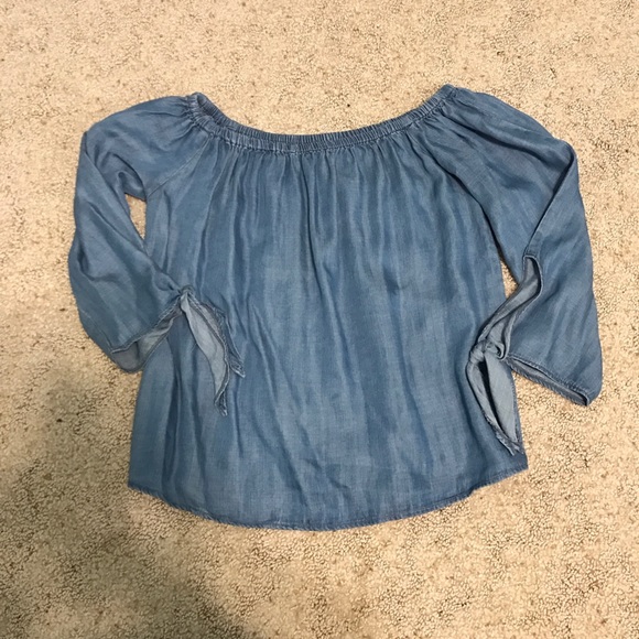 Tops | Denim Off The Shoulder Top Super Cute | Poshmark